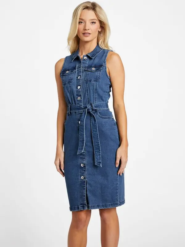 misha denim dress Denim Misha Chambray Wrap Dress | WHISTLES