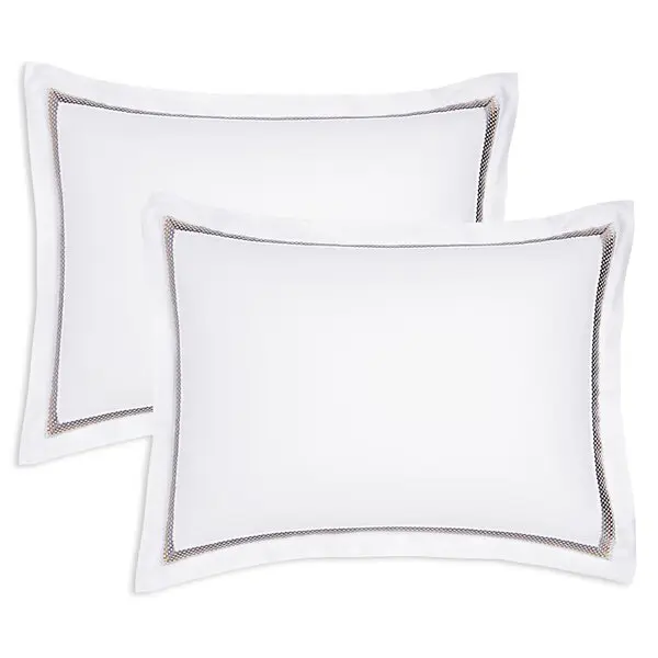 AMALIA HOME COLLECTION Douro Egyptian Cotton Sham, Set Of 2 - White/greige