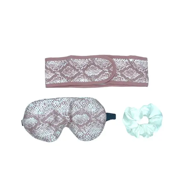 HEADBANDS OF HOPE S Satin Eye Mask + Microfiber Spa Set Snake Print - Multi