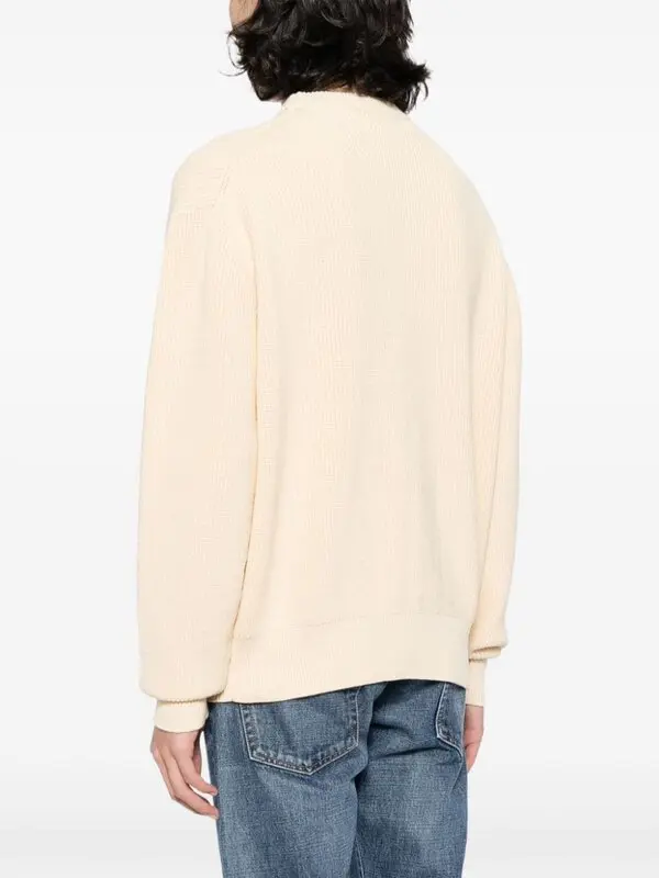 Maison Kitsuné Signature Fox Embroidery Knitted Jumper - Neutrals