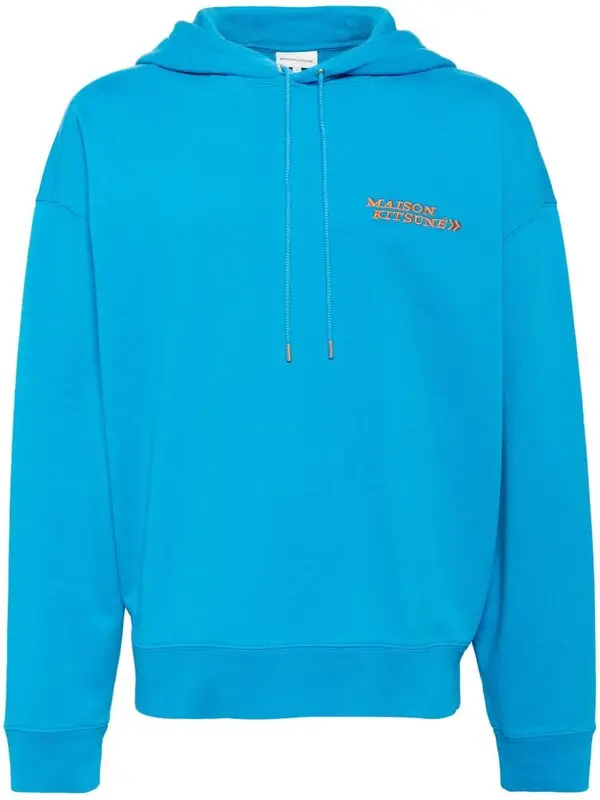Maison Kitsuné Embroidered-logo Cotton Hoodie