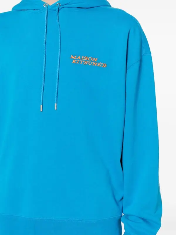 Maison Kitsuné Embroidered-logo Cotton Hoodie