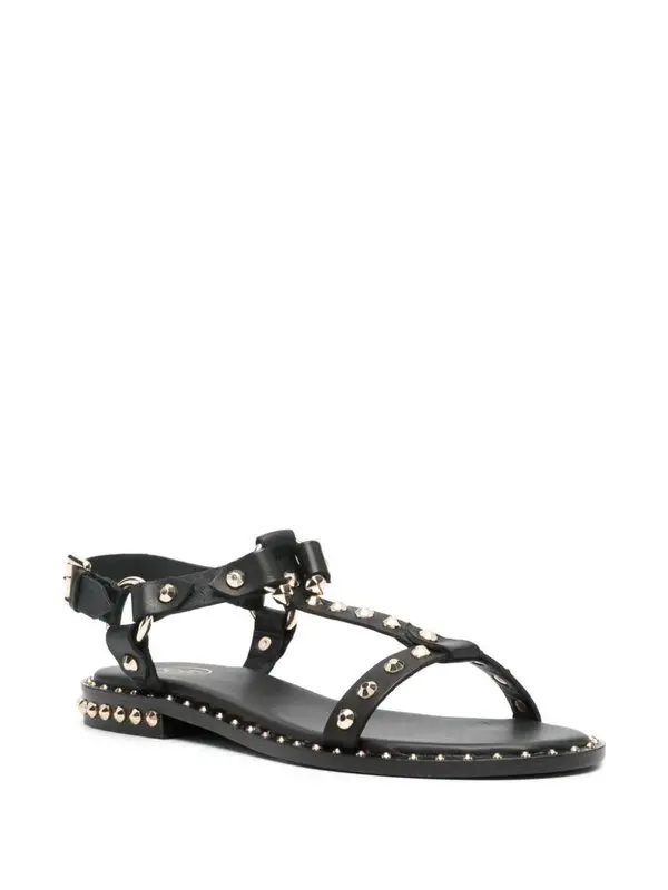 Ash Stud-embellished Leather Sandals - Black