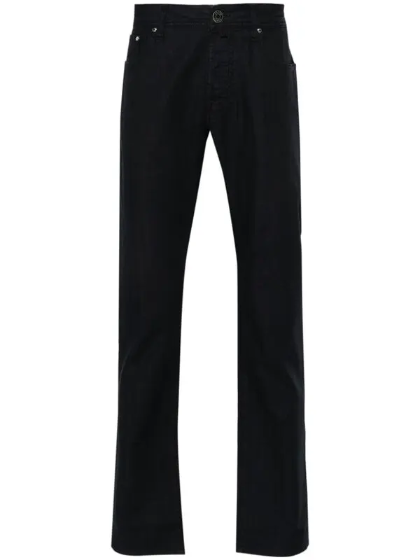 Jacob Cohen Scarf-detail Straight Trousers - Blue