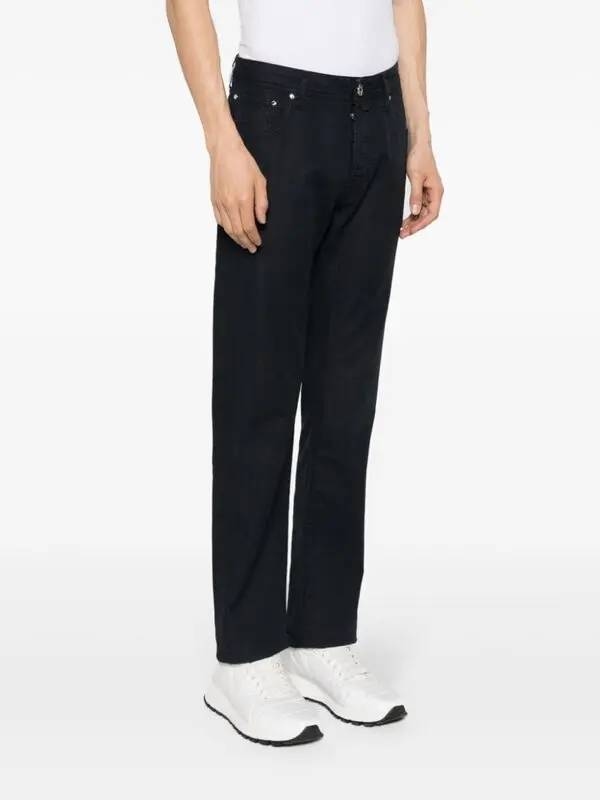 Jacob Cohen Scarf-detail Straight Trousers - Blue
