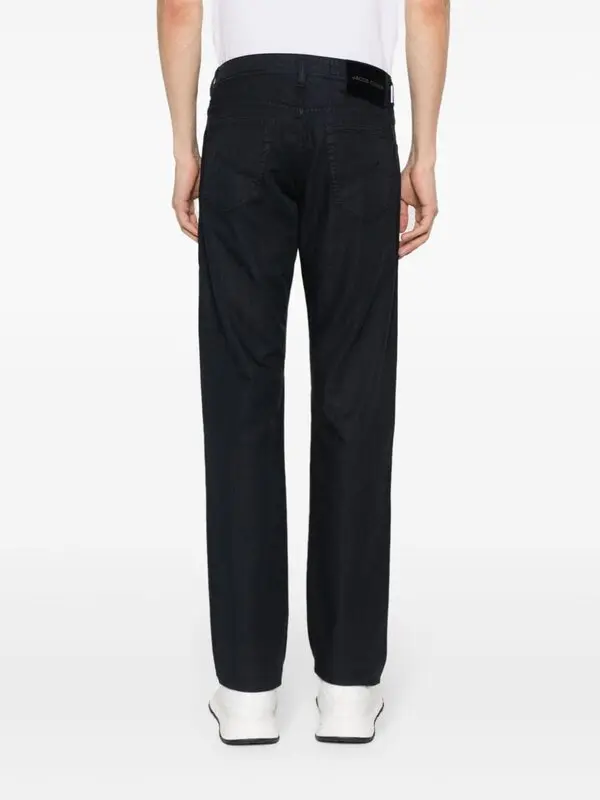 Jacob Cohen Scarf-detail Straight Trousers - Blue