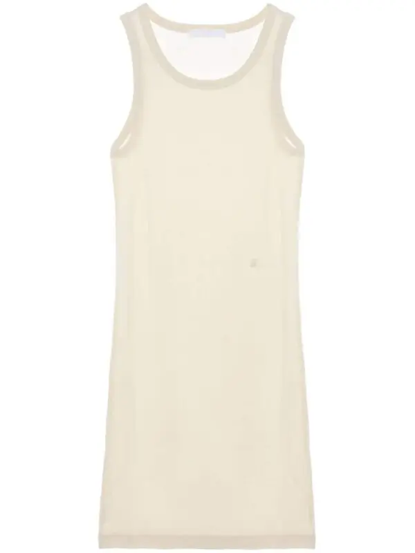 Helmut Lang Fine-ribbed Tank Minidress - Neutrals