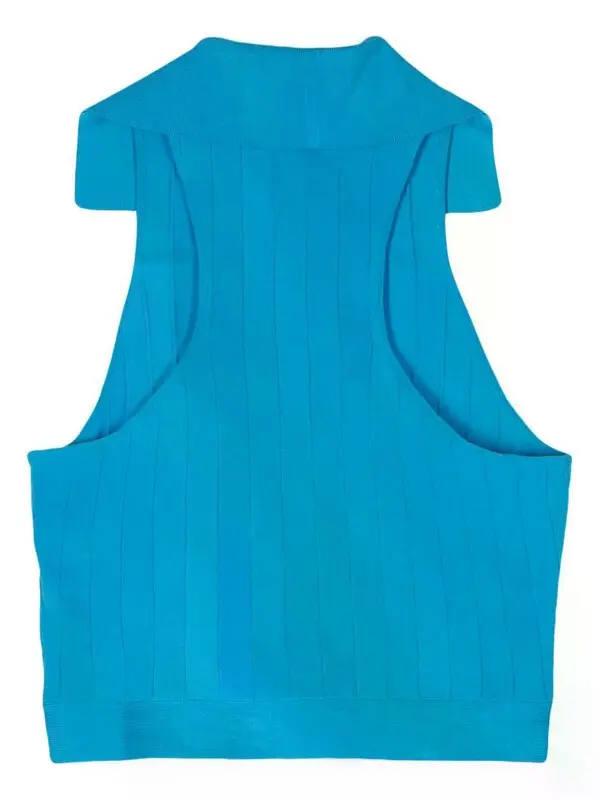 Patrizia Pepe Ribbed Zip-up Tank Top