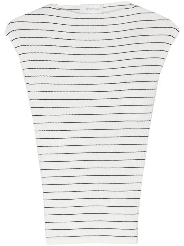Sportmax Striped Ribbed-knit Top
