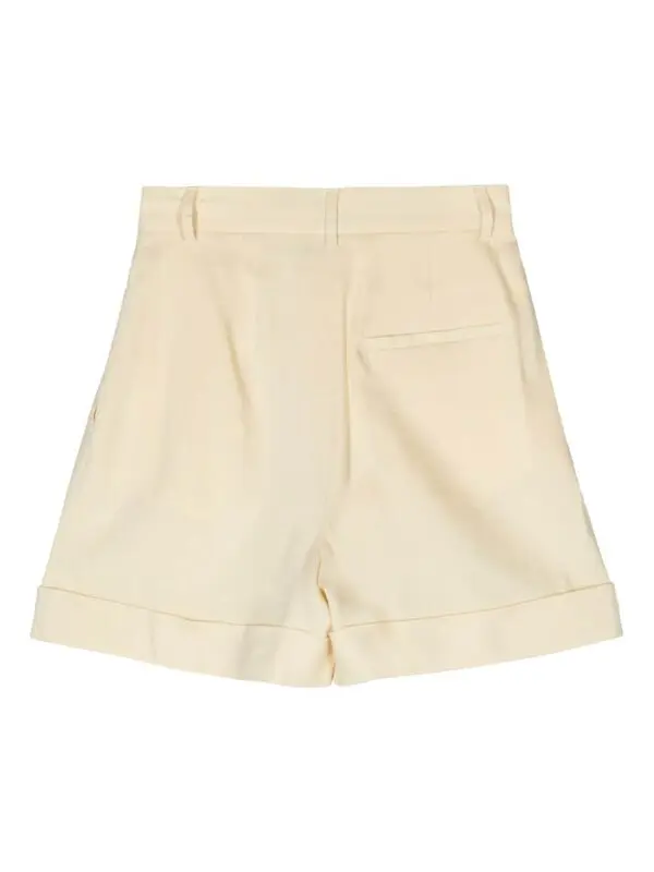 Andamane Pleated Linen-blend Thigh-length Shorts