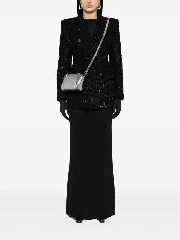 Balenciaga Double-breasted Bouclé Blazer - Black