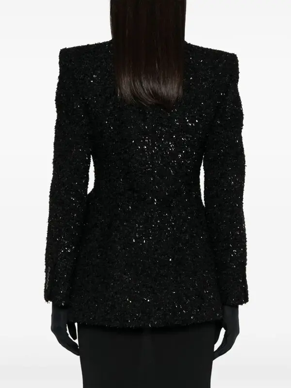 Balenciaga Double-breasted Bouclé Blazer - Black
