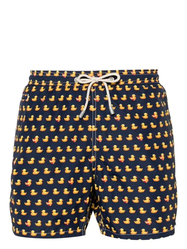 MC2 SAINT BARTH Ducky-print Swim Shorts - Blue