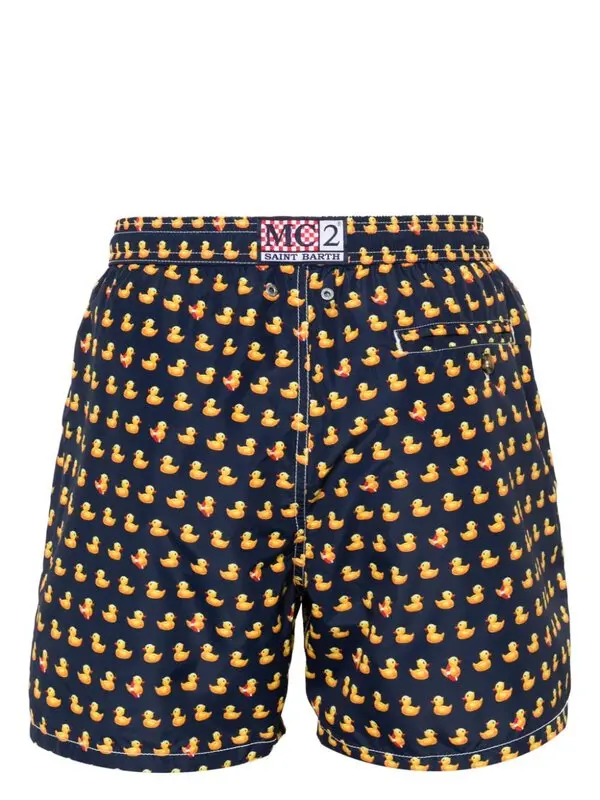 MC2 SAINT BARTH Ducky-print Swim Shorts - Blue