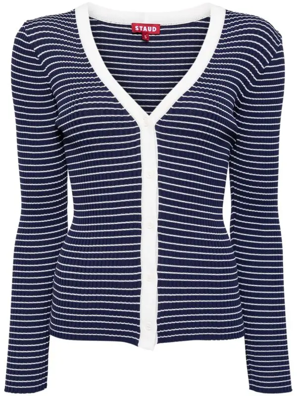 Staud Striped Cargo Cardigan