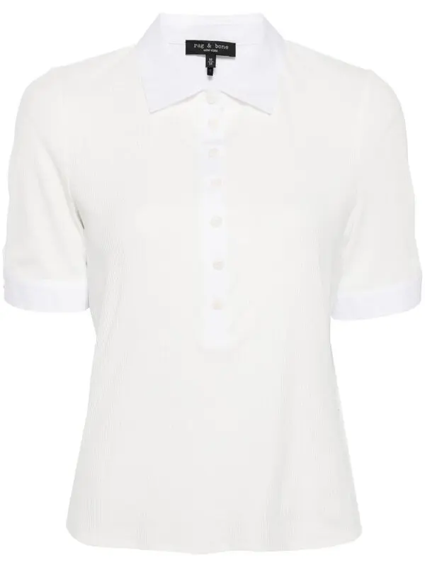 Rag & Bone Ribbed Cotton-modal Blend Polo Shirt