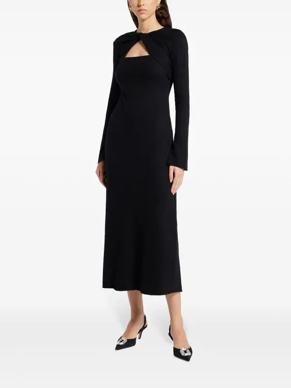Chats By C.Dam Knot-Detail Midi Dress In Black - 63% Off | Editorialist