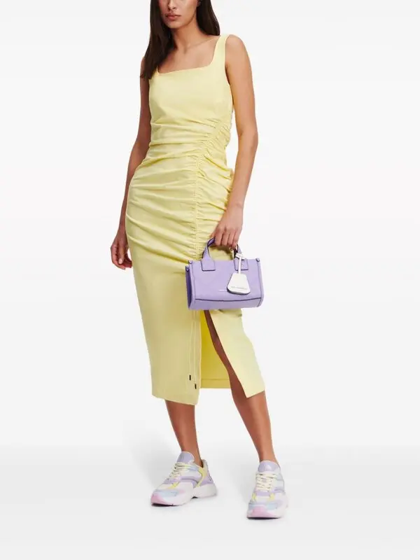 Karl Lagerfeld Draped Stretch-cotton Dress