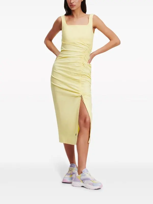 Karl Lagerfeld Draped Stretch-cotton Dress