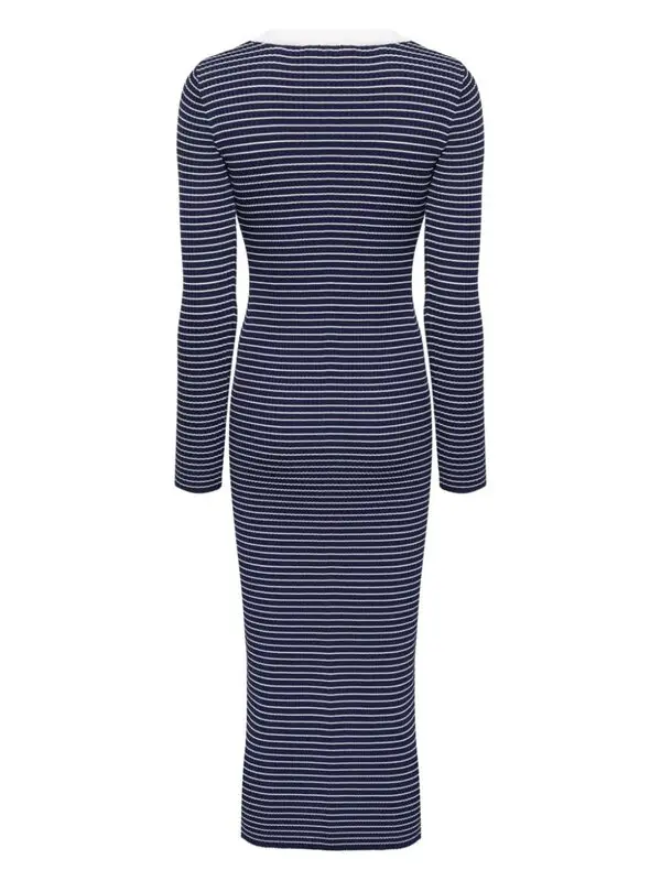 Staud Shoko Striped Ribbed Dress