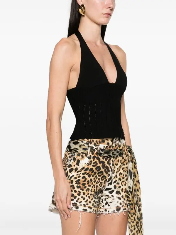 Roberto Cavalli V-neck Crop Top