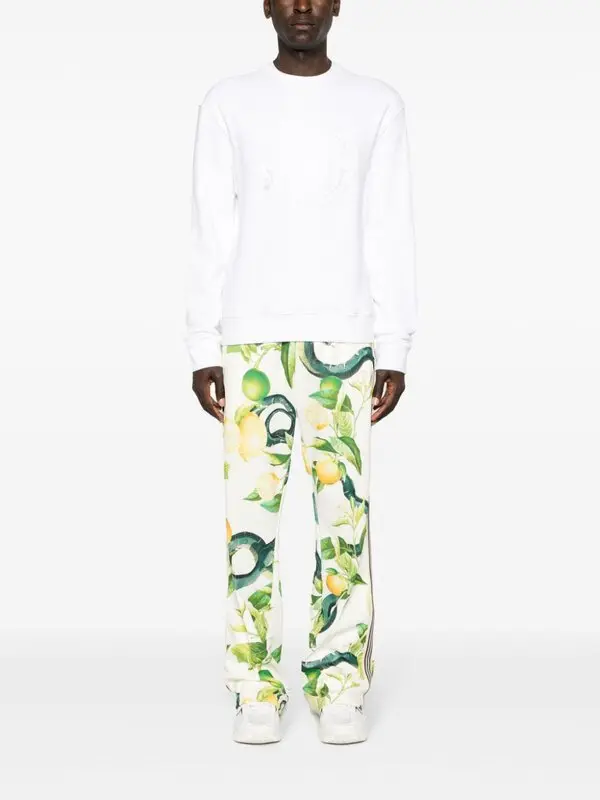 Roberto Cavalli Embroidered Logo Cotton Sweatshirt - White