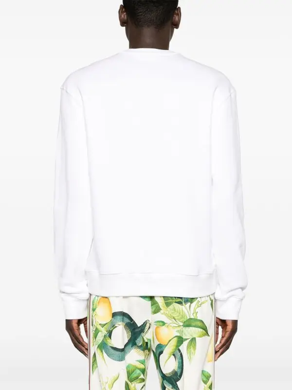 Roberto Cavalli Embroidered Logo Cotton Sweatshirt - White