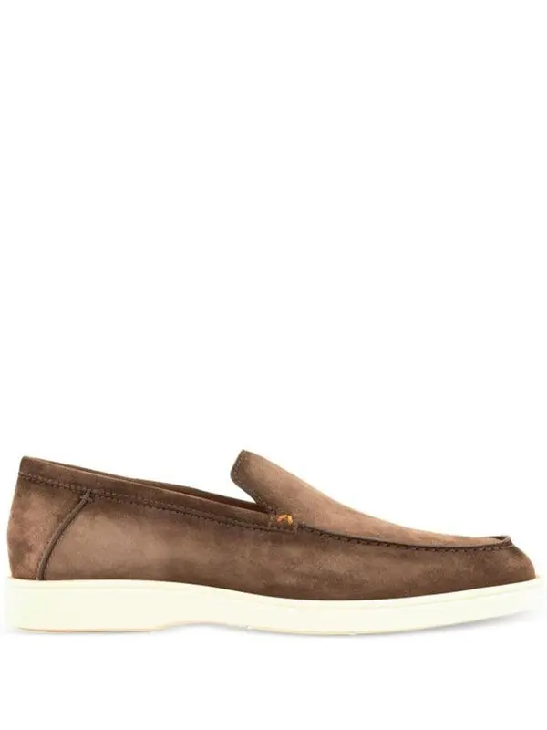 Santoni Suede Slip-on Loafers - Neutrals