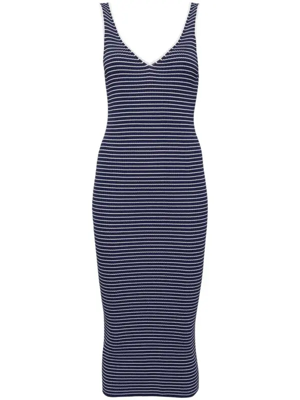 Staud Dana Striped Ribbed Dress