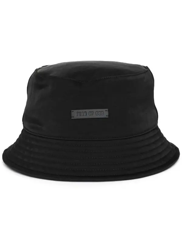 Fear Of God Logo-plaque Bucket Hat - Black