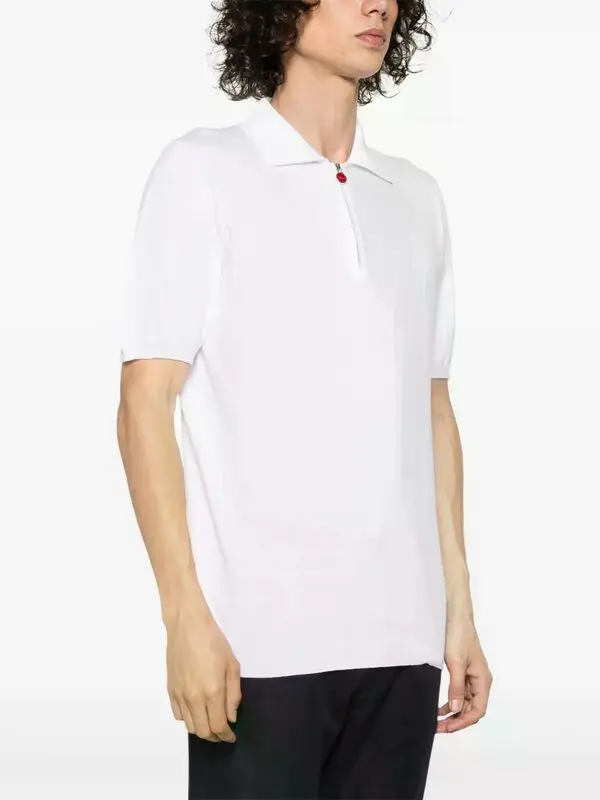 Kiton Fine-ribbed Polo Shirt - White