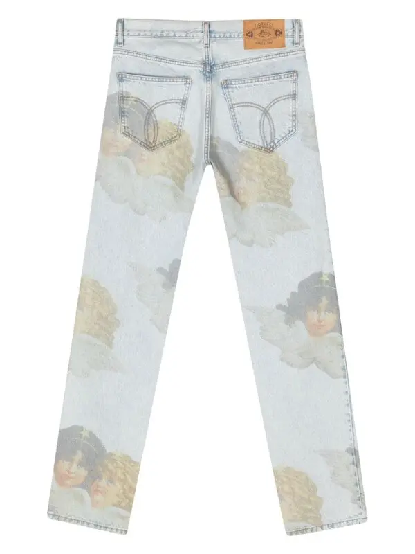 Fiorucci Angel-print Straight Jeans