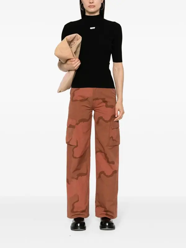 Off-White Appliqué-logo Ribbed-knit Top