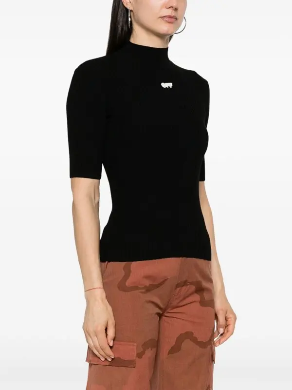 Off-White Appliqué-logo Ribbed-knit Top