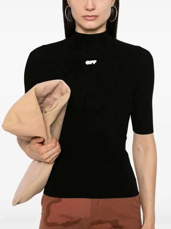 Off-White Appliqué-logo Ribbed-knit Top