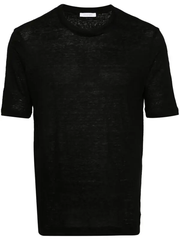 CRUCIANI Crew-neck Linen T-shirt