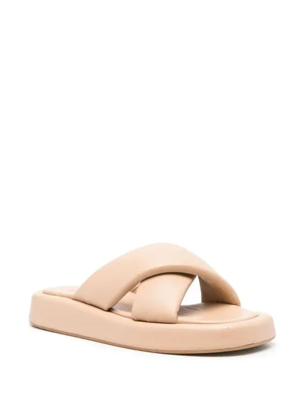 VAMSKO Leather Pillow Sandals - Neutrals