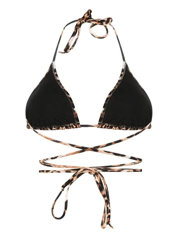 Vetements Leopard-print Velour Bikini Top