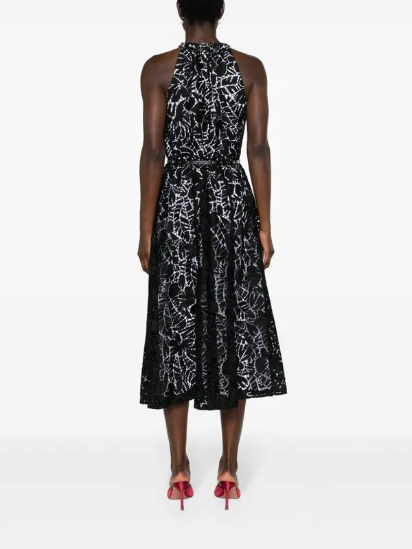 Michael Kors Broderie-anglaise Belted Midi Dress