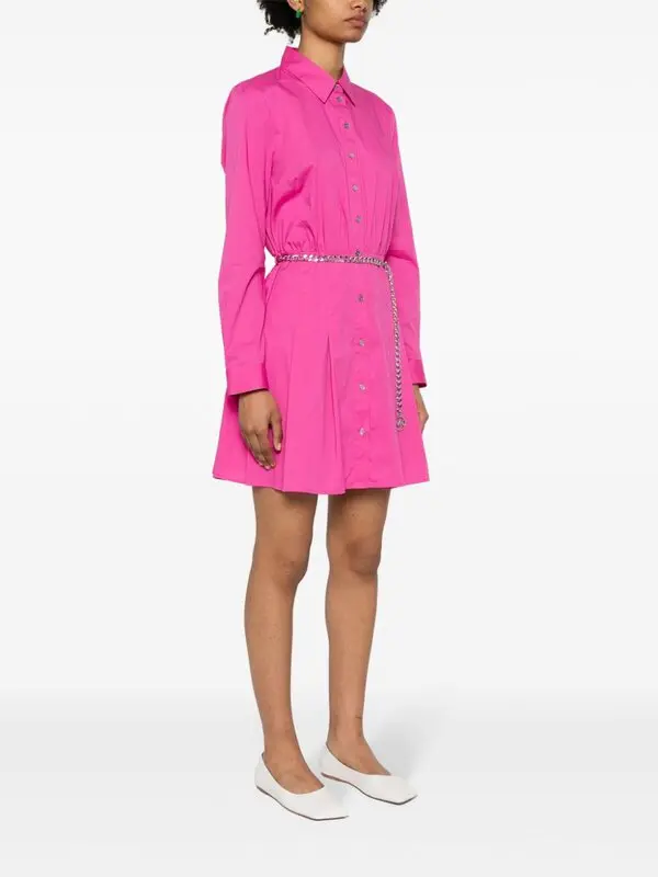 Michael Kors Belted Mini Shirt Dress In Pink - 49% Off | Editorialist