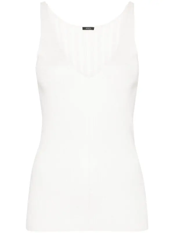 JOSEPH Ribbed Knit Tank Top - White