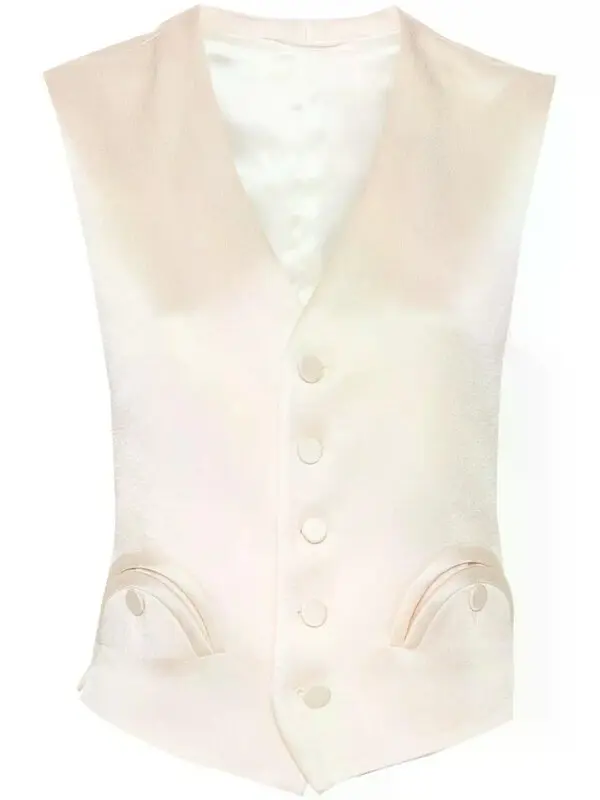 BLAZÉ MILANO Novalis Feral Satin Gilet - Neutrals