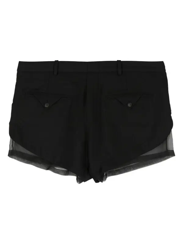 EGONLAB Sheer Panelling Wool Mini Shorts