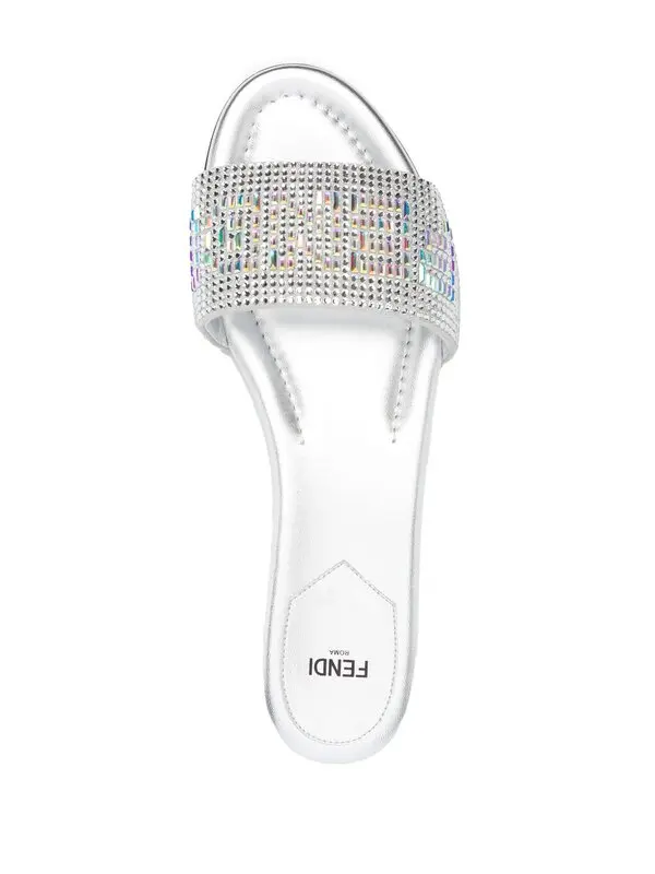 Fendi Crystal-embellished Leather Sandals