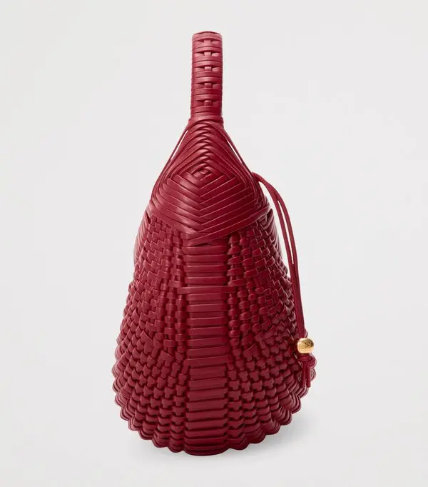 Loewe Leather Diamond Top-handle Basket Bag - Red