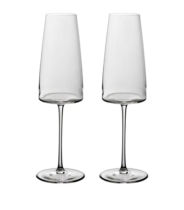 VILLEROY & BOCH Set Of 2 Crystal Metrochic Champagne Flutes - Clear