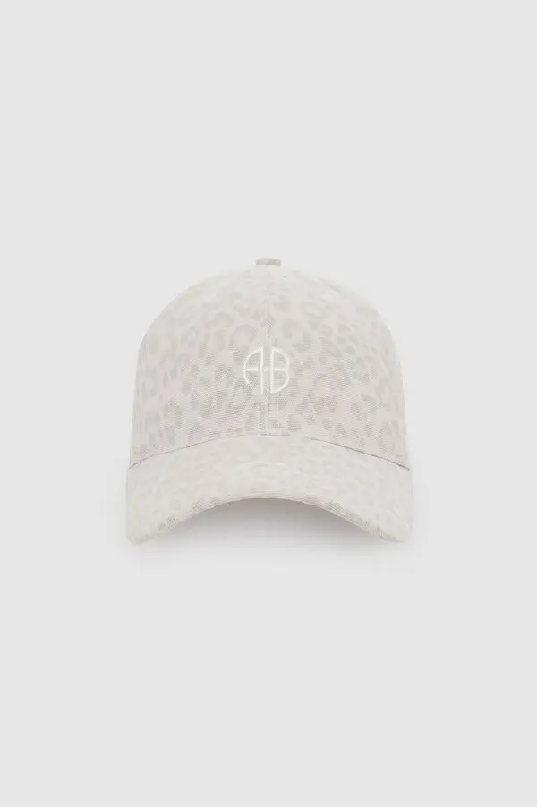 ANINE BING Jeremy Baseball Cap - Washed White Leopard