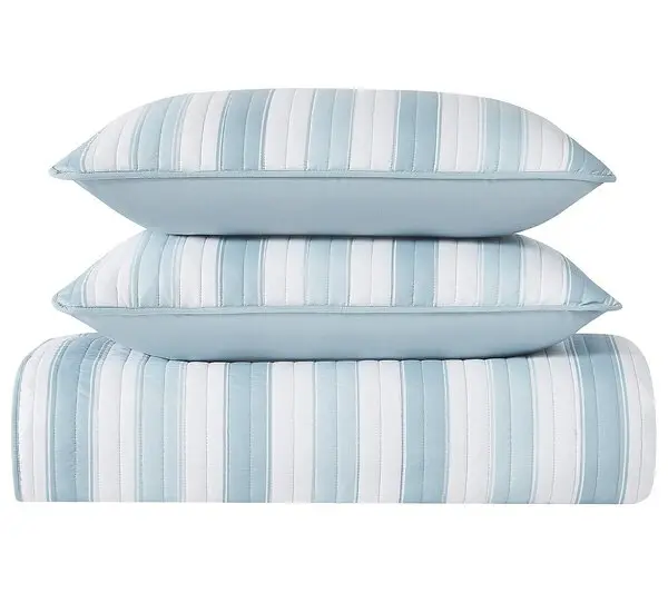 TRULY SOFT Aiden Stripe King 3 Piece Quilt Set