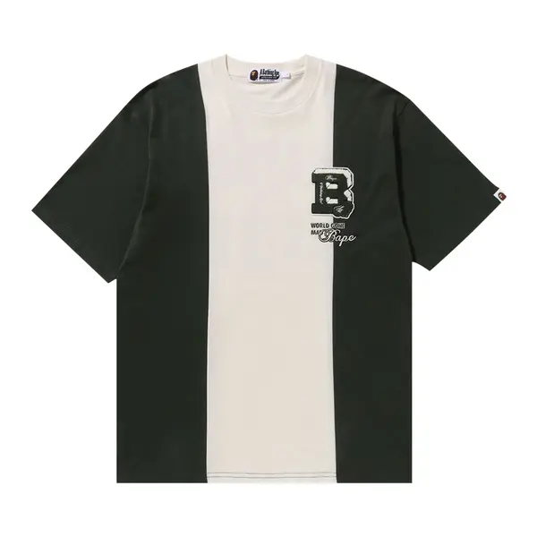 A BATHING APE Badges Color Blocking Tee 'ivory - Cream