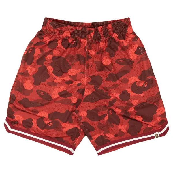 A BATHING APE Camo Wide Fit Basketball Shorts - Red